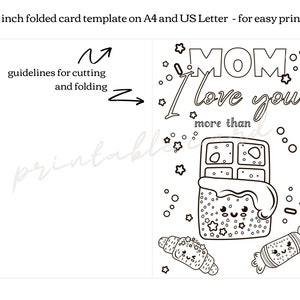 Funny Mother's Day Coloring Card for Kids. Printable Mothers Day DIY ...