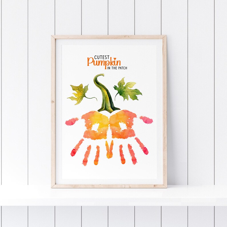 Pumpkin Handprint Craft, Thanksgiving DIY Gift (digital Download) - Etsy