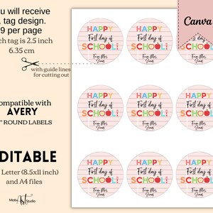 Back to School Teacher Gift Tags Printable. Happy First Day of School ...