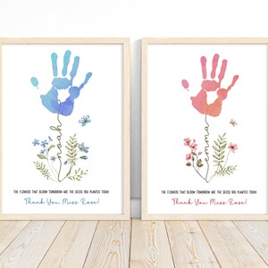 Personalized Teacher Appreciation Gift Handprint Art. Printable Gift ...