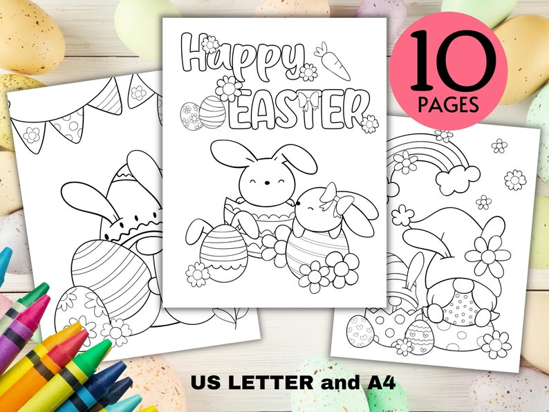 Instant Download Easter Coloring Pages for Kids Mega Bundle. - Etsy