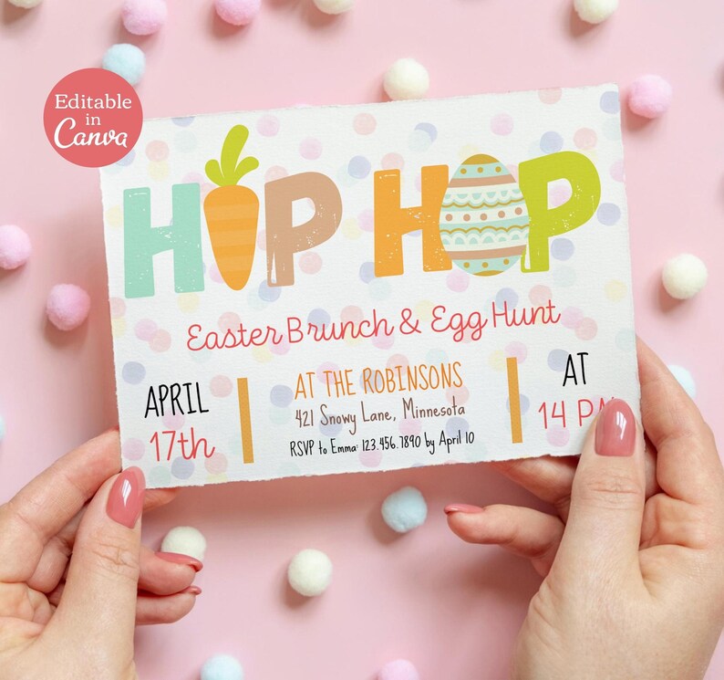 Editable Easter Egg Hunt Invitation Template. Editable Easter | Etsy