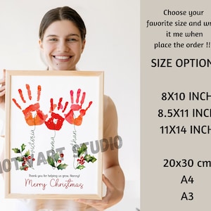 Personalized Christmas Handprint Art Gift From Kids. Printable DIY ...