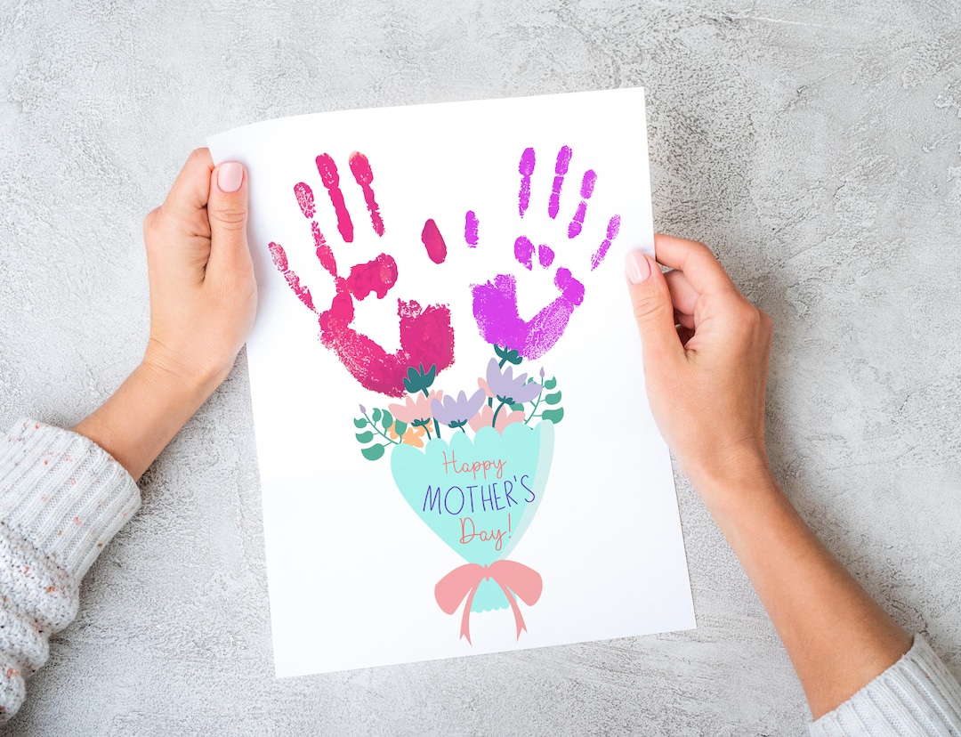Printable Mothers Day Handprint Art Instant Download. Gift From Kids ...