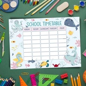 Ocean Theme School Timetable Instant Download. Printable Back to School ...