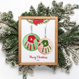Personalized Christmas Handprint Art Gift From Kids. Printable - Etsy