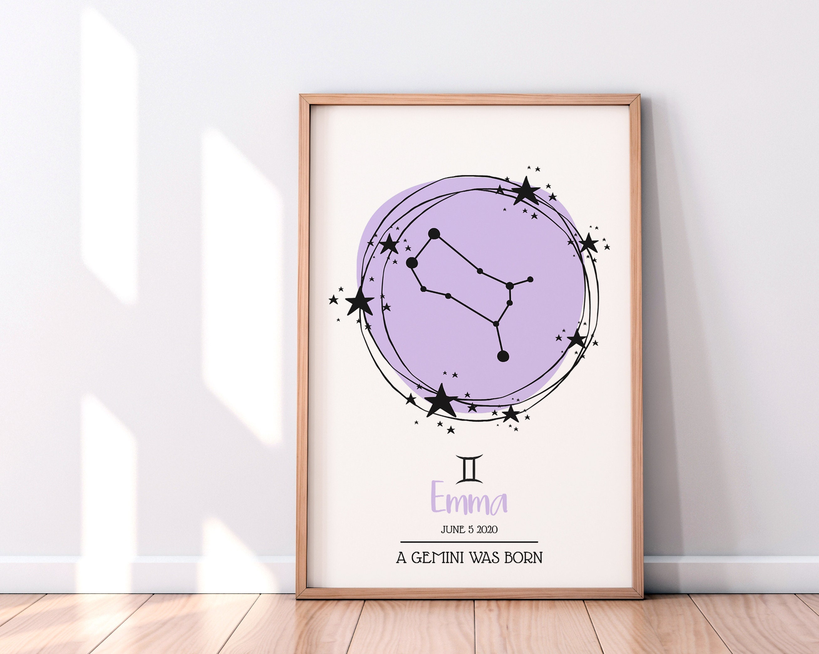 Custom Zodiac Sign Poster for Baby. Newborn Star Sign Birth - Etsy