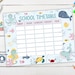 Ocean Theme School Timetable Instant Download. Printable Back to School ...