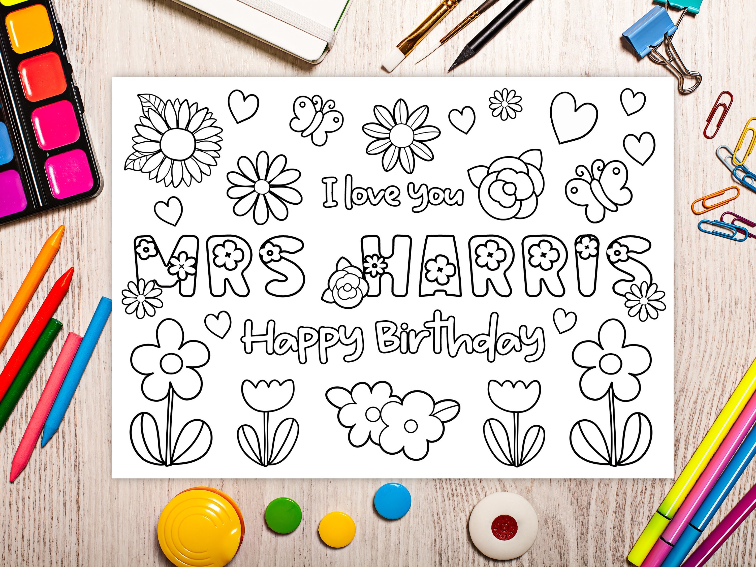 Custom Coloring Birthday Card for Kids. Personalized Birthday - Etsy Canada