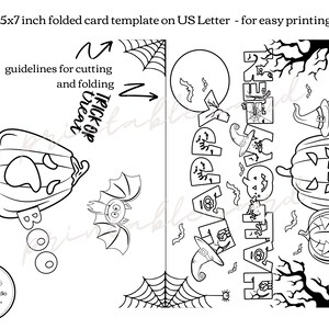 Printable Halloween Coloring Card for Kids. Digital Download Happy ...
