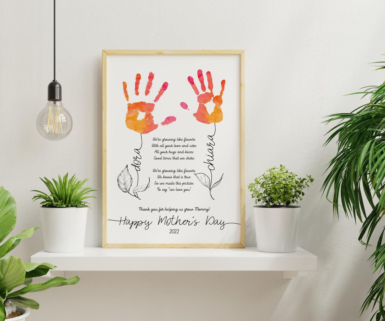 Personalized Mothers Day Handprint Gift From Kids. Printable - Etsy