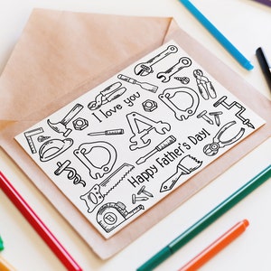 Printable Fathers Day Coloring Card for Kids Instant Download. Funny ...