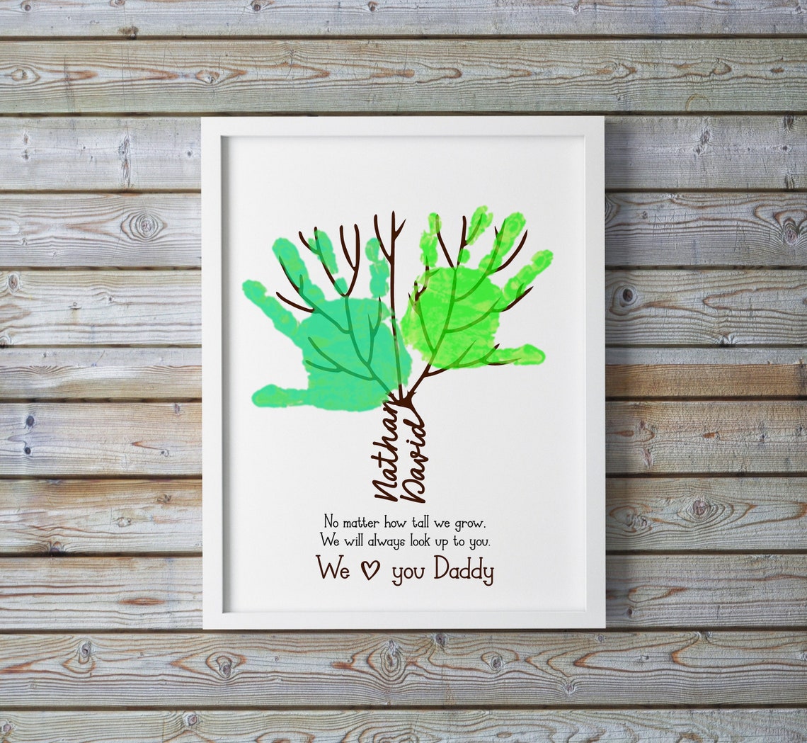 Personalized Birthday or Fathers Day Handprint Gift From Kids. - Etsy