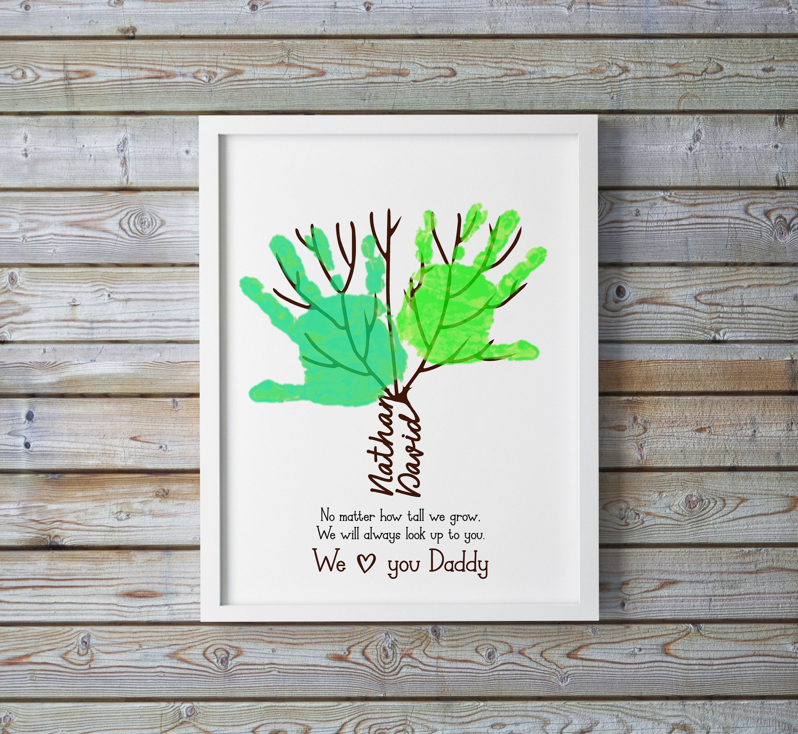 Personalized Birthday or Fathers Day Handprint Gift From Kids. - Etsy
