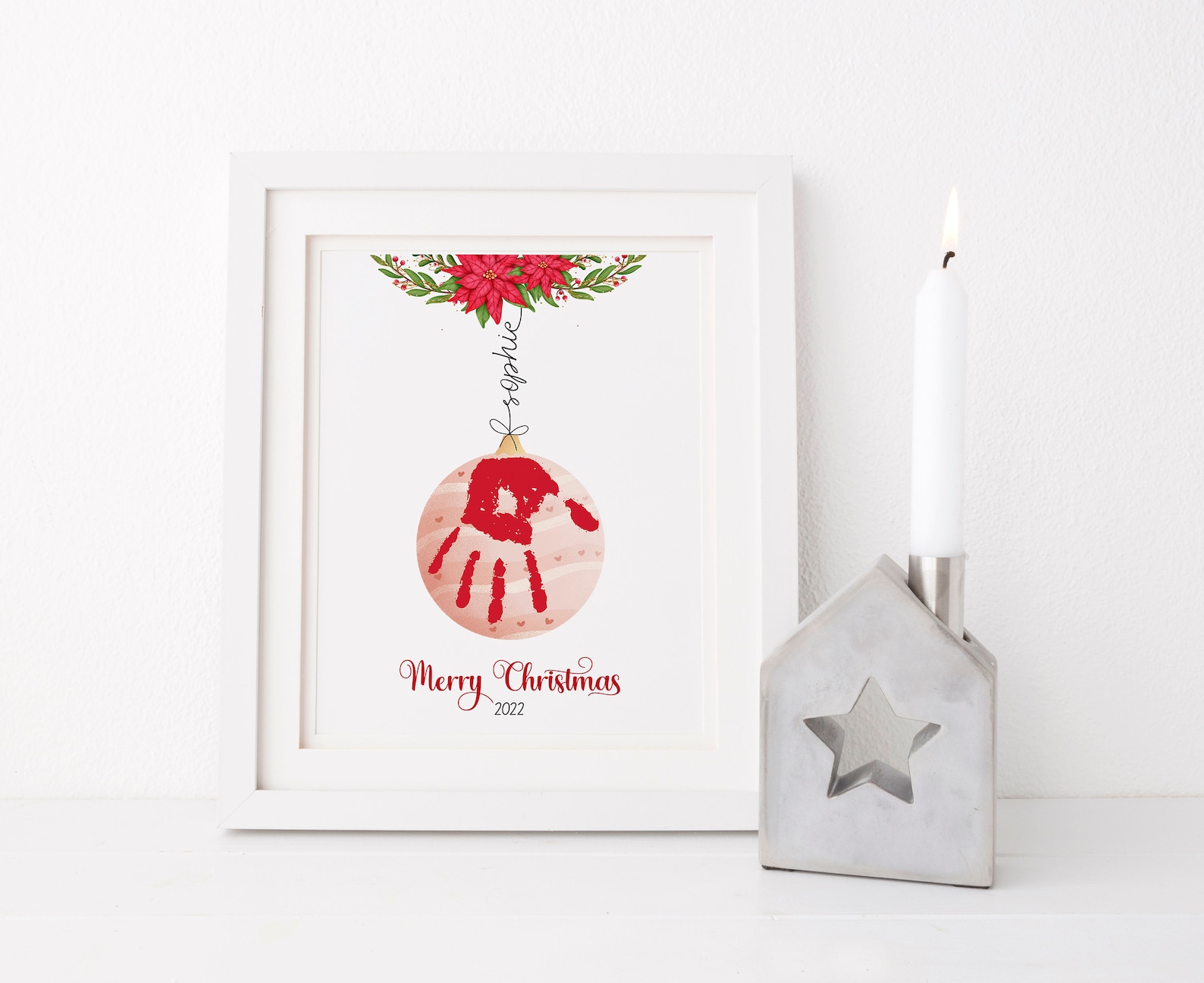 Personalized Christmas Handprint Art Gift From Kids. Printable - Etsy