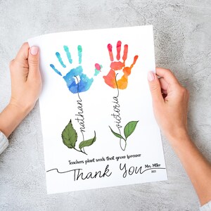 Personalized Teacher Appreciation Gift Handprint Art. Custom Teacher ...
