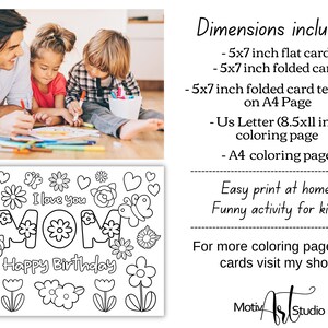 Printable Coloring Birthday Card for Mom. Happy Birthday Mom Printable ...