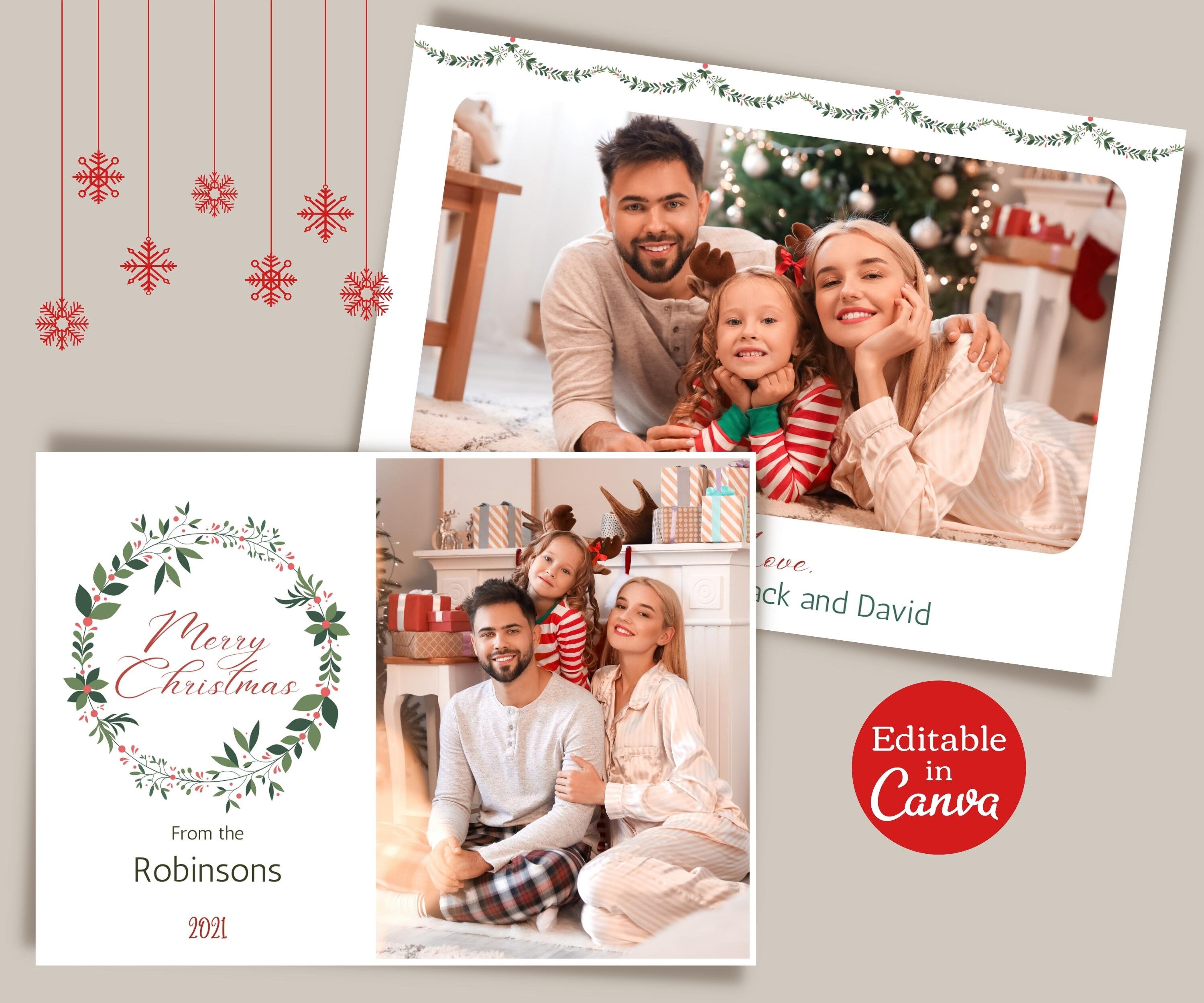 Editable Photo Christmas Card Template. Christmas Printable | Etsy