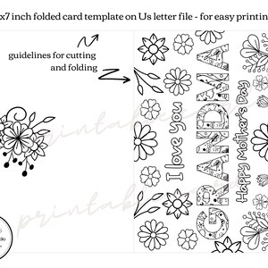 Grandma Printable Mothers Day Coloring Card for Kids. Mothers Day DIY ...