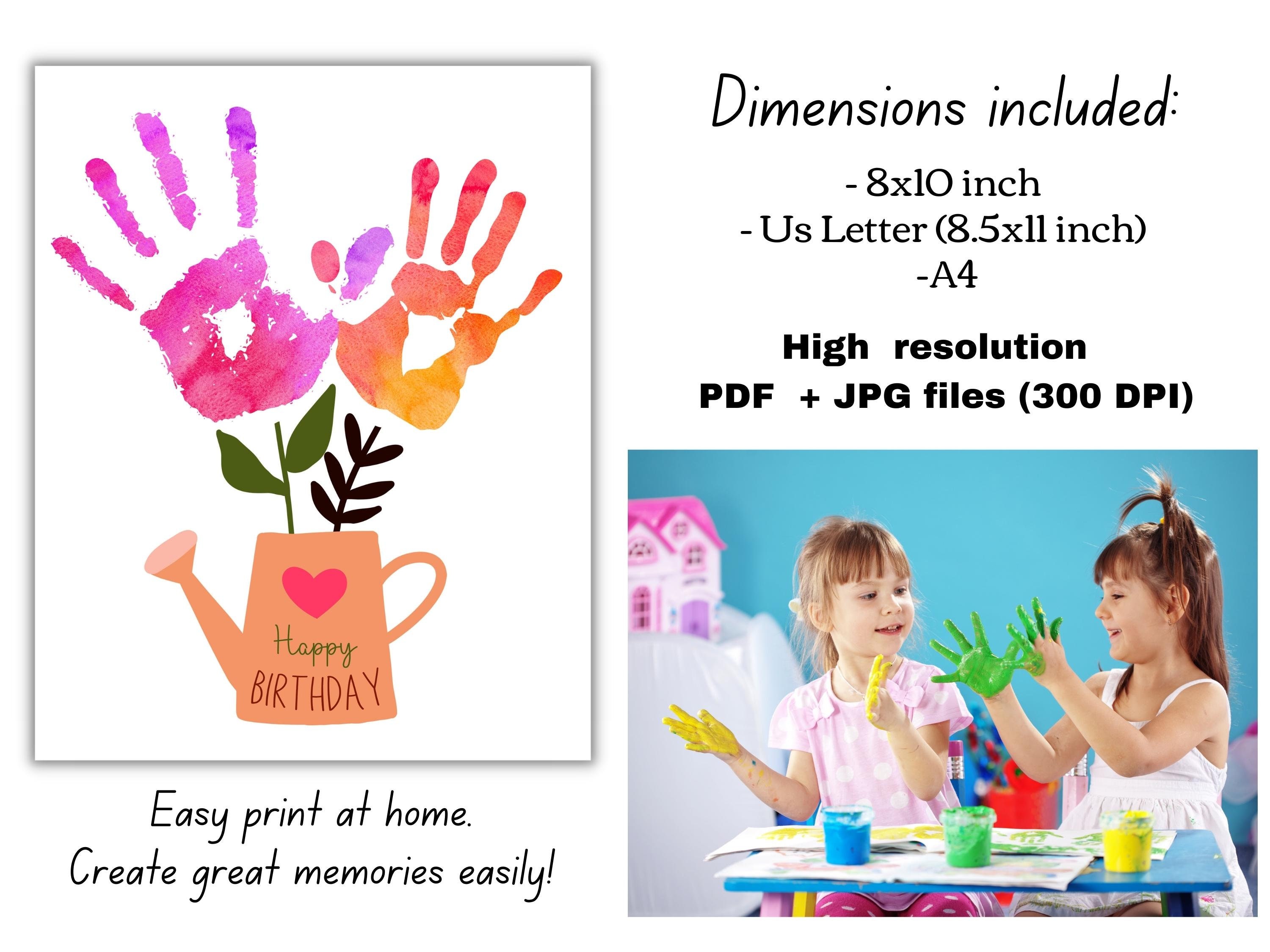 Birthday Handprint Art Instant Download. Printable Gift From - Etsy ...