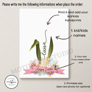Personalized Easter Handprint Art Gift. Printable Easter Craft for Kids ...