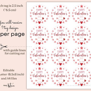 Editable Valentines Gift Tags Template. Printable Valentine Treat Tags ...