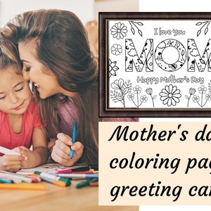 Printable Mothers Day Coloring Card for Kids. DIY Mothers Day Gift ...