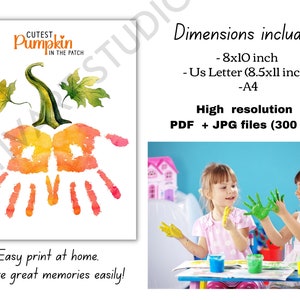 Cutest Pumpkin in the Patch Handprint Craft for Kids. Instant Download ...