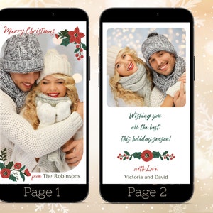Editable Christmas Video Card Template. Editable Canva Christmas Photo ...