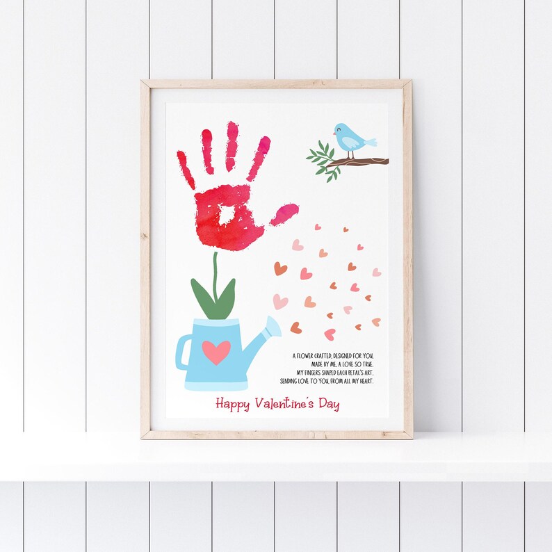 Valentines Printable Handprint Art Instant Download. Boy Valentine's ...