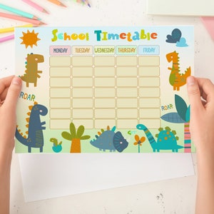 Dinosaur School Timetable Instant Download. Printable Back to School ...