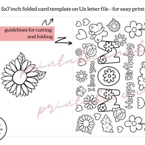 Printable Coloring Birthday Card for Mom. Happy Birthday Mom Printable ...