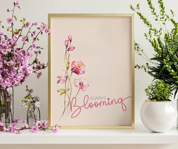 Printable Spring Wall Art With Spring Watercolor Flowers. | Etsy