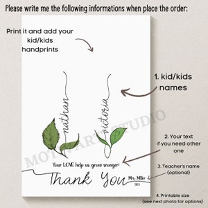 Custom Teacher Thank You Gift Printable Digital Download. Personalized ...