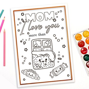Funny Mother's Day Coloring Card for Kids. Printable Mothers Day DIY ...