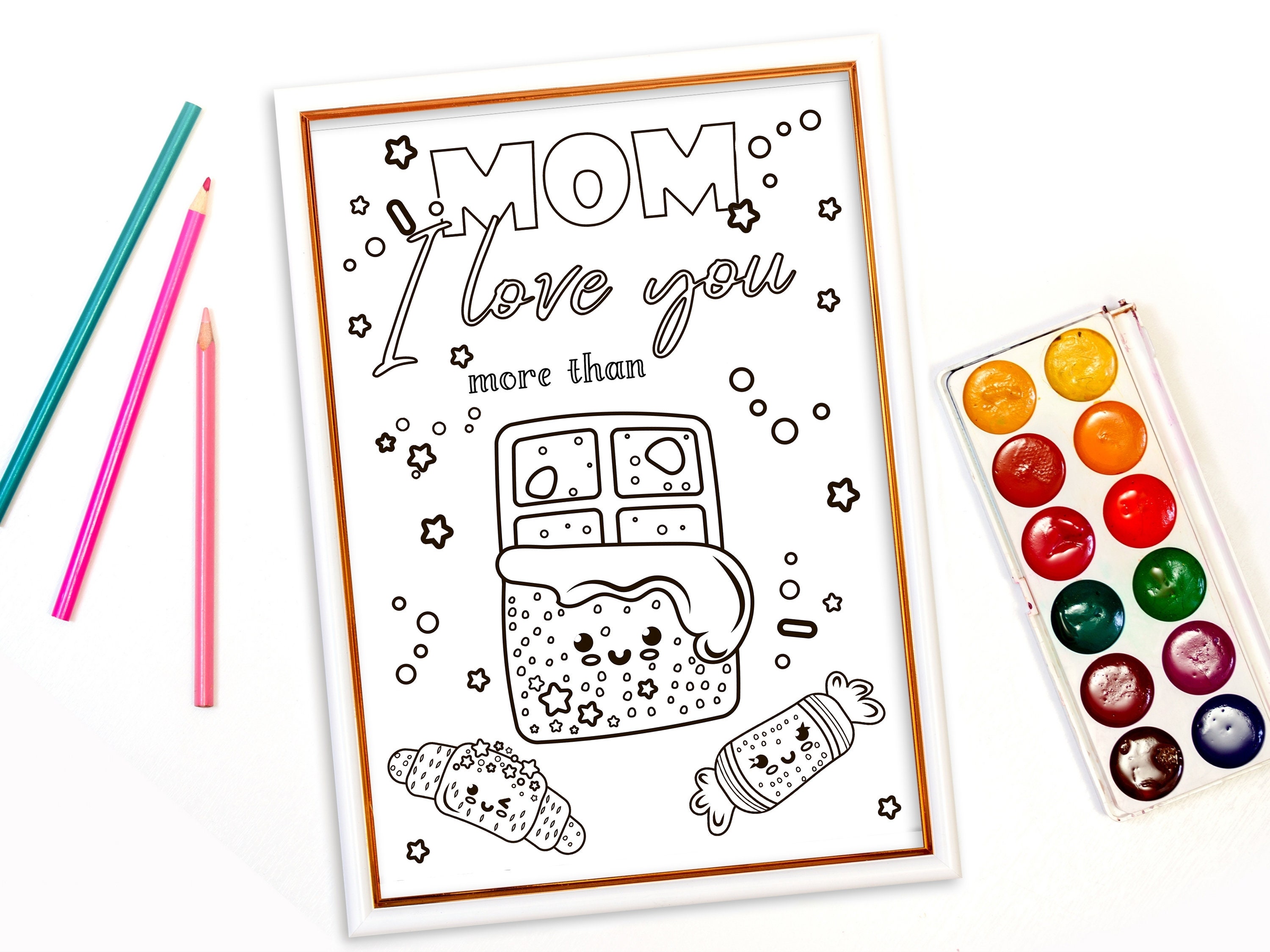 Funny Mother's Day Coloring Card for Kids. Printable - Etsy Canada