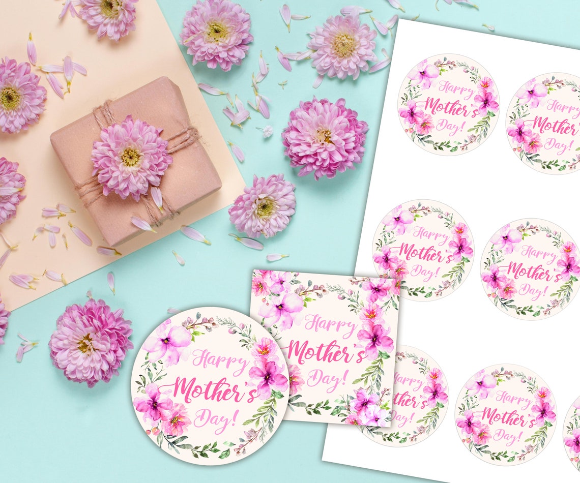 Printable Mothers Day Gift Tags Instant Download. Round and | Etsy