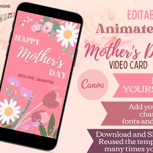 Editable Animated Mother's Day Card Template. Mothers Day Video Card ...