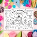 Personalized Teddy Bear Coloring Placemat for Kids Birthday Party ...
