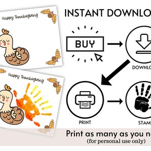 Thanksgiving Handprint Craft for Kids. Instant Download Printable ...