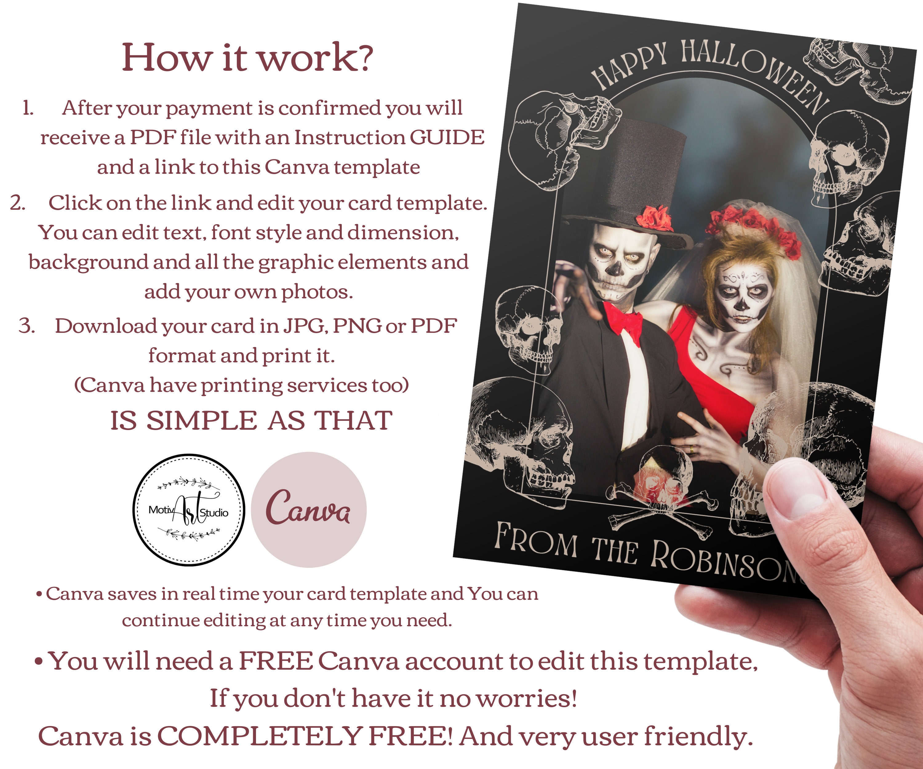 Editable Halloween Photo Card Template. Scary Photo Card Canva - Etsy