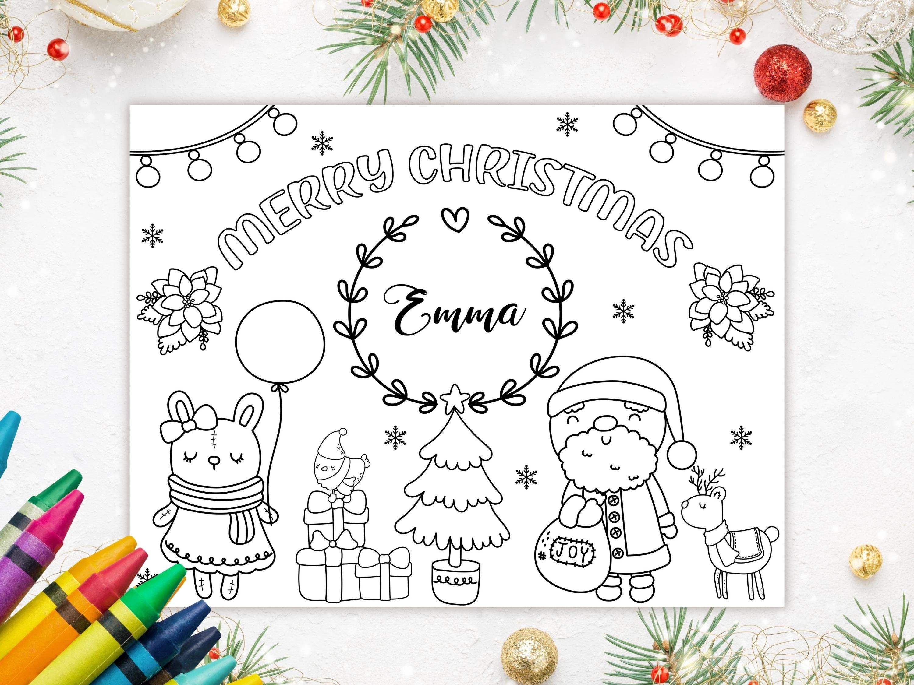 Personalized Christmas Coloring Placemats. Personalized - Etsy