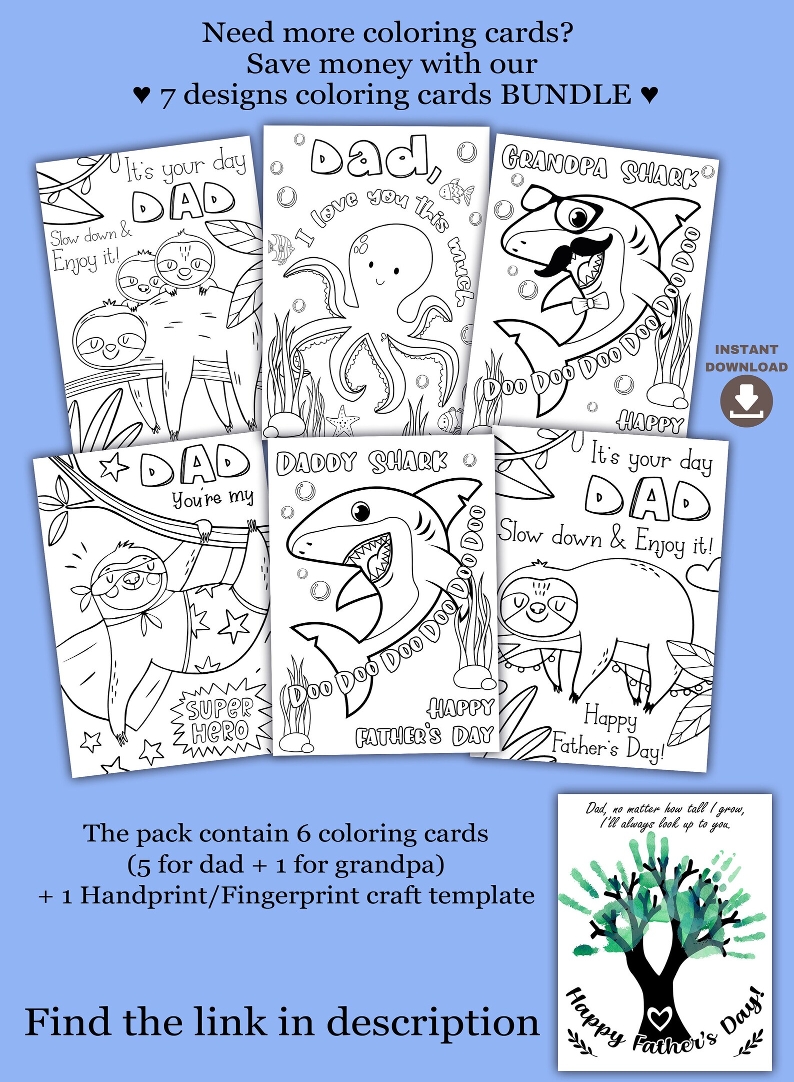 Printable Fathers Day Coloring Card for Kids. Fathers Day DIY - Etsy