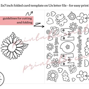 Printable Mothers Day Coloring Card. DIY Mothers Day Gift From Kids ...
