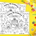 Personalized Teddy Bear Coloring Placemat for Kids Birthday Party ...