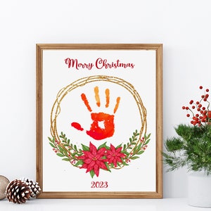 Christmas Handprint Art Activity for Kids Instant Download. Printable ...