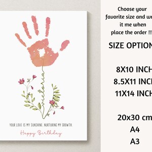 Personalized Mother's Day Handprint Art, Mom Birthday Gift | Gift for ...