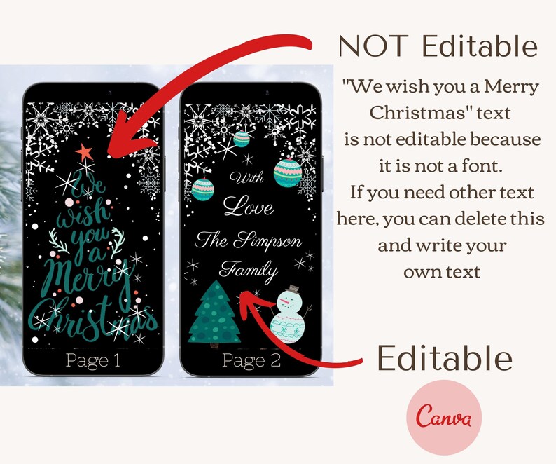 Funny Animated Video Christmas Card Template. Editable Canva - Etsy