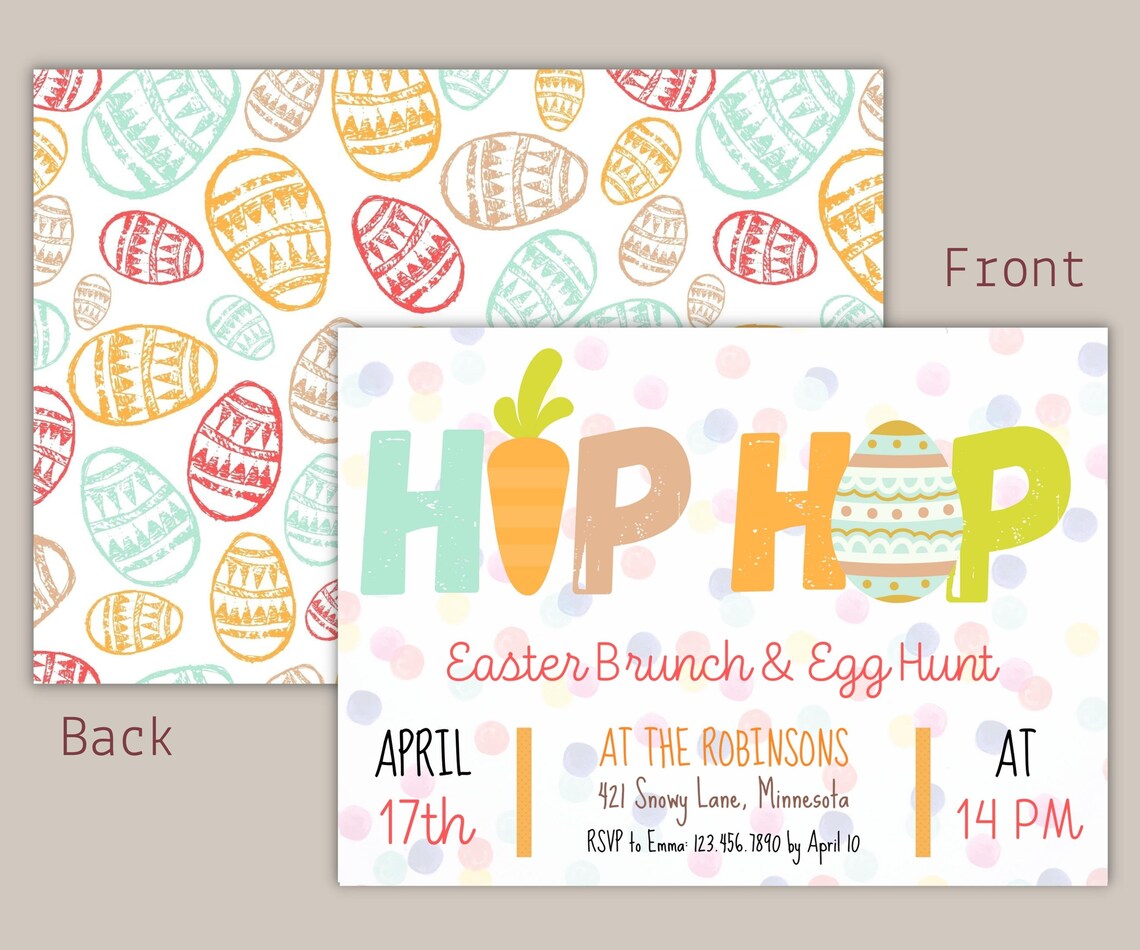 Editable Easter Egg Hunt Invitation Template. Editable Easter | Etsy