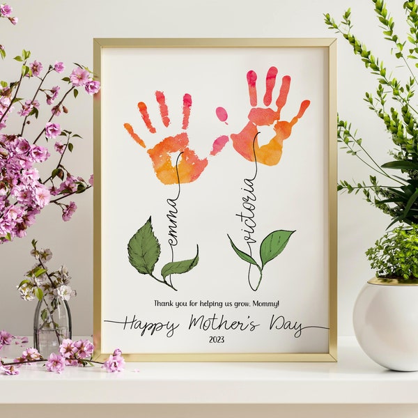 Mothers Day Handprint Art - Etsy